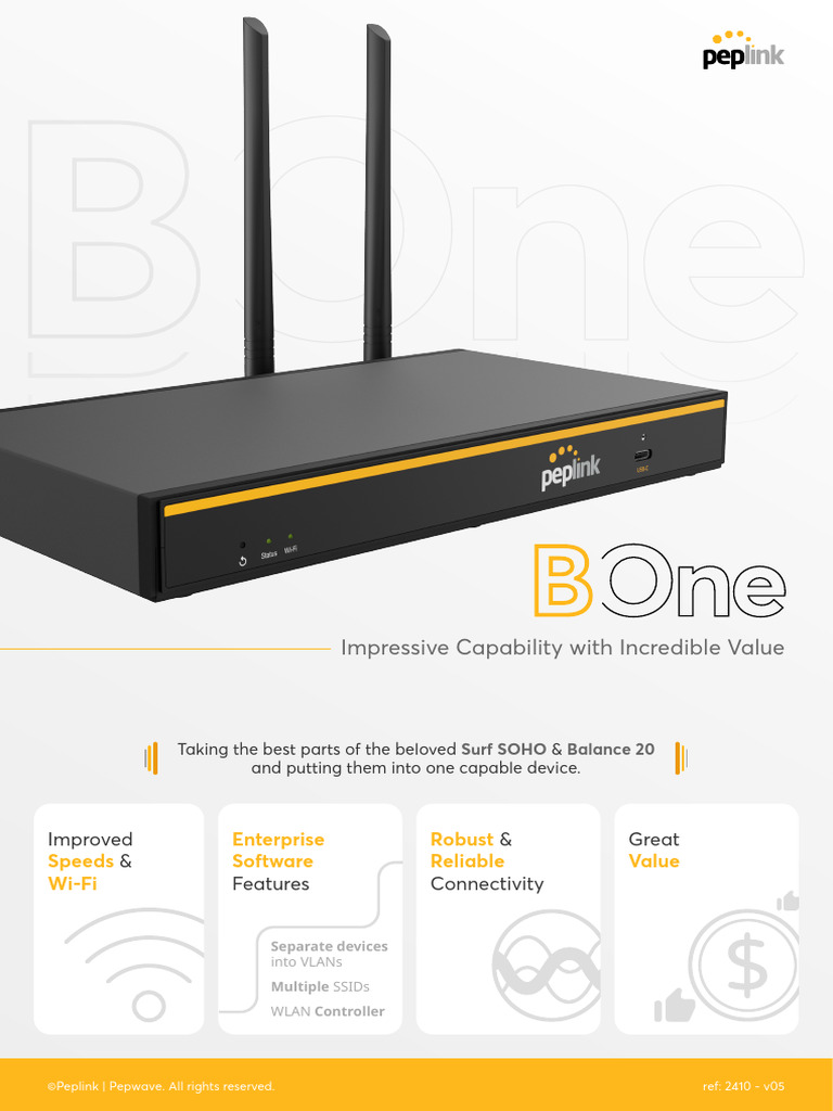 Peplink B One Datasheet | PDF | Wi Fi | Computer Network
