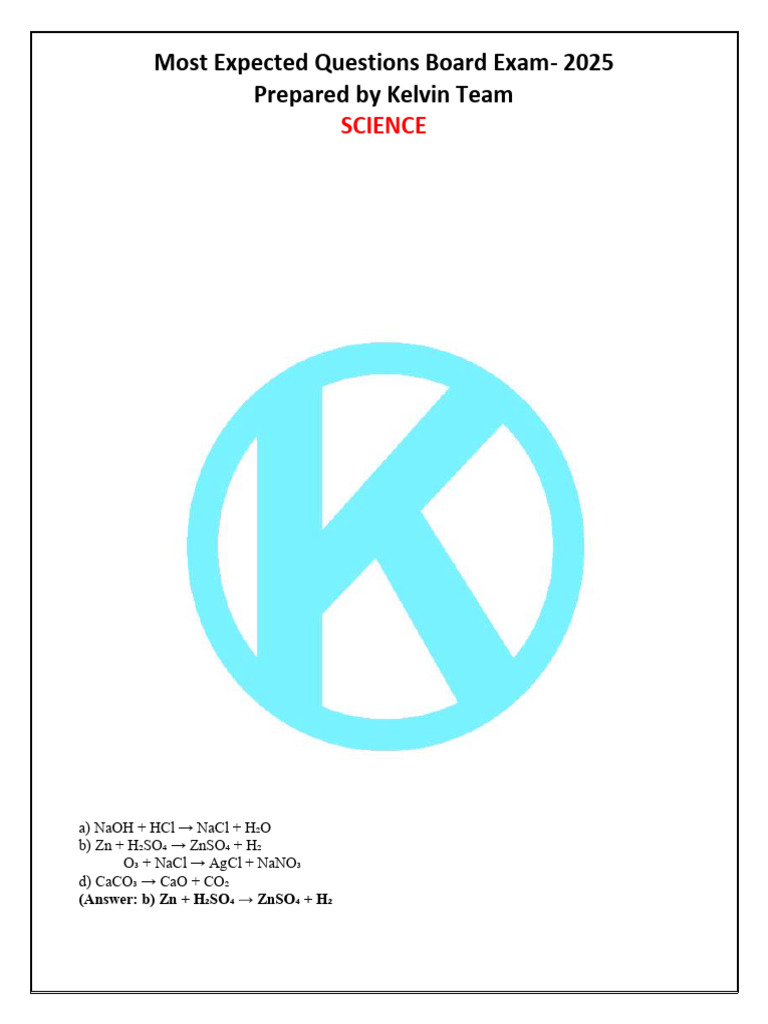 Most Expected Question (Science) | PDF | Digestion | Dominance (Genetics)