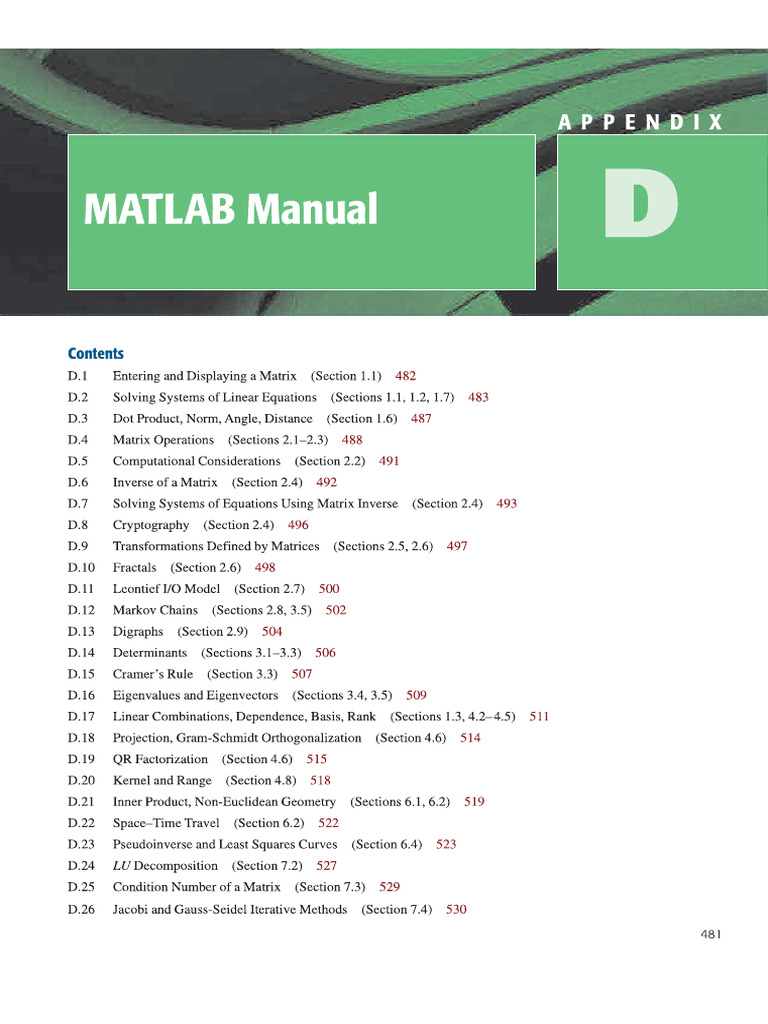 LA Matlab | PDF