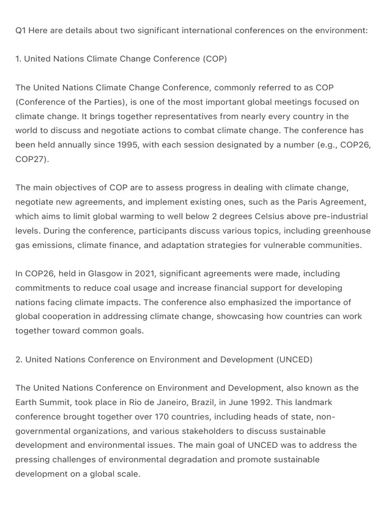 Q1 Here Are Details About Two Significant International Conferences ...