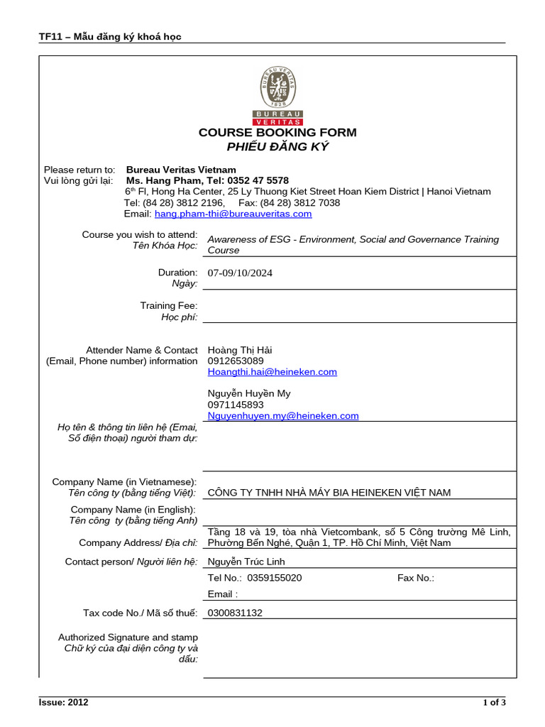 Booking Form (1) (1) | PDF