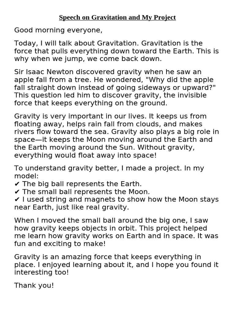 Understanding Gravity and My Project | PDF