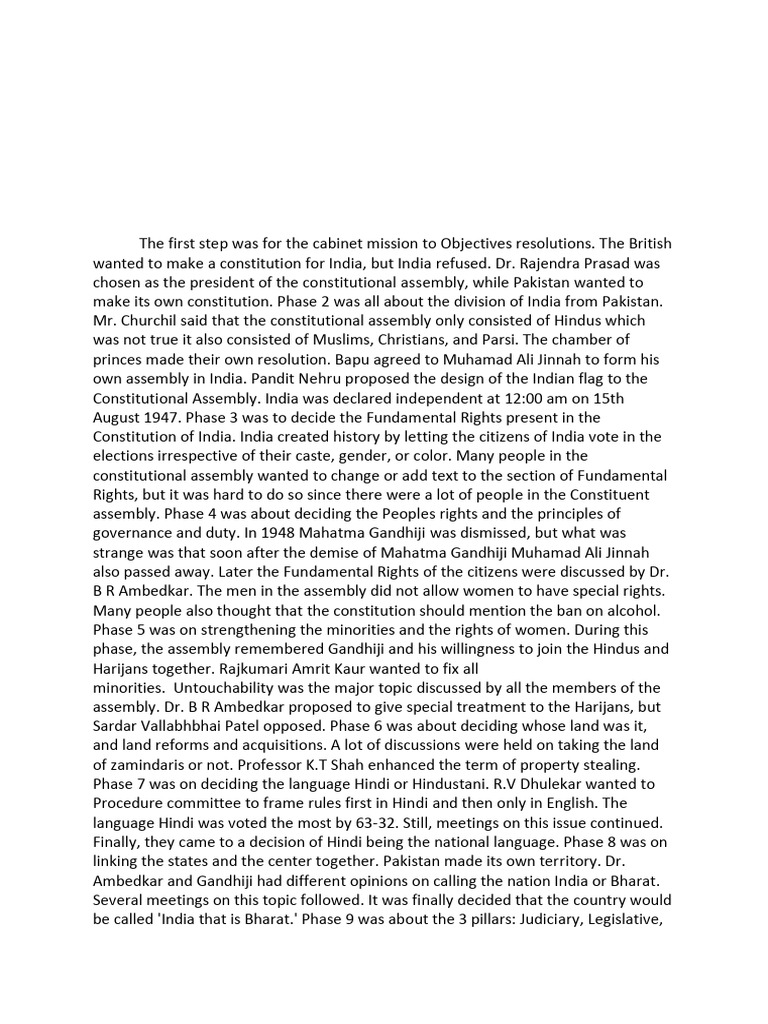 History of India's Constitution Creation | PDF | Muhammad Ali Jinnah ...