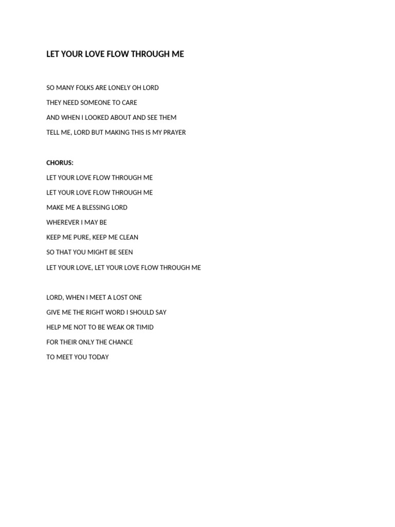 Let Your Love Flow Through Me | PDF