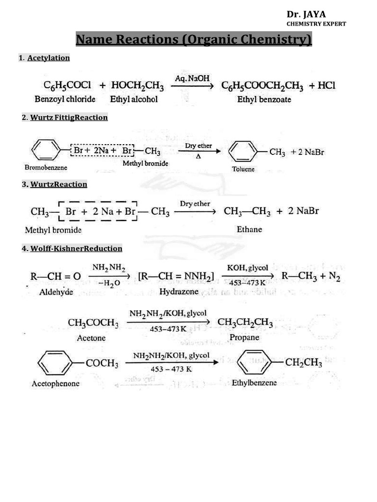 All Name Reaction Chemistry | PDF