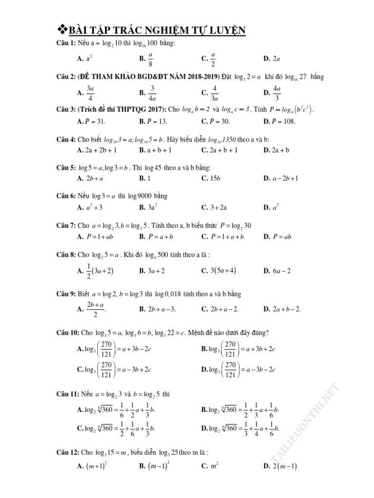 Phần 3 - Btvn - Phân Tích Logarit | PDF