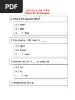 Let's Go 1 Unit 1 Test | PDF | Conservation And Restoration Materials ...