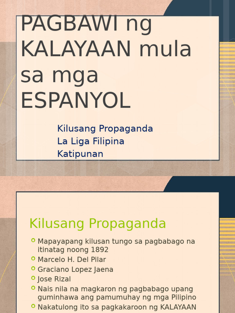 PAGBAWI NG KALAYAAN Mula Sa Mga ESPANYOL | PDF