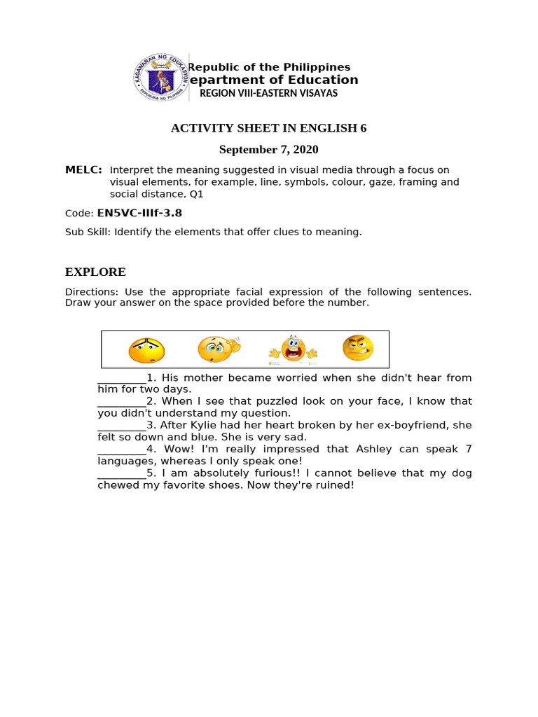 English 6 Q1 - Week 3 | PDF | Composition (Visual Arts)