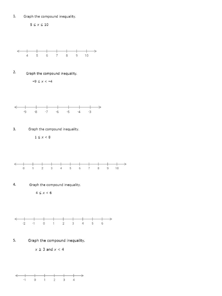 Lesson 15 IXL HW - Graphing Compound Inequalities | PDF