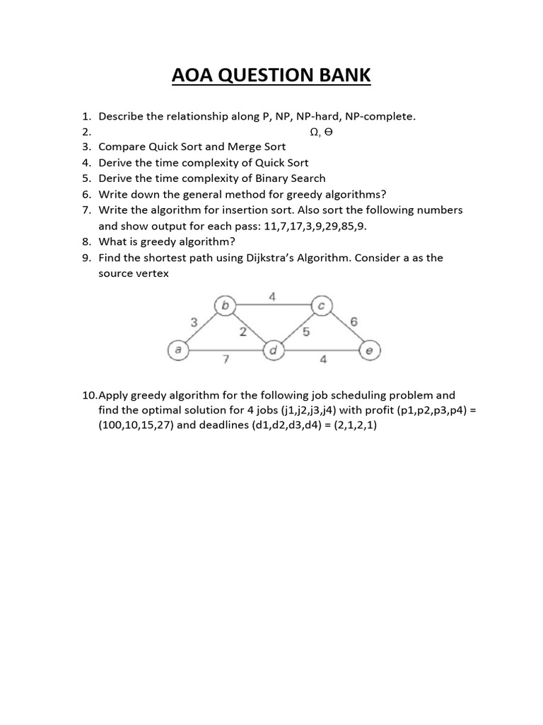 Aoa-Question Bank-Term 1 | PDF