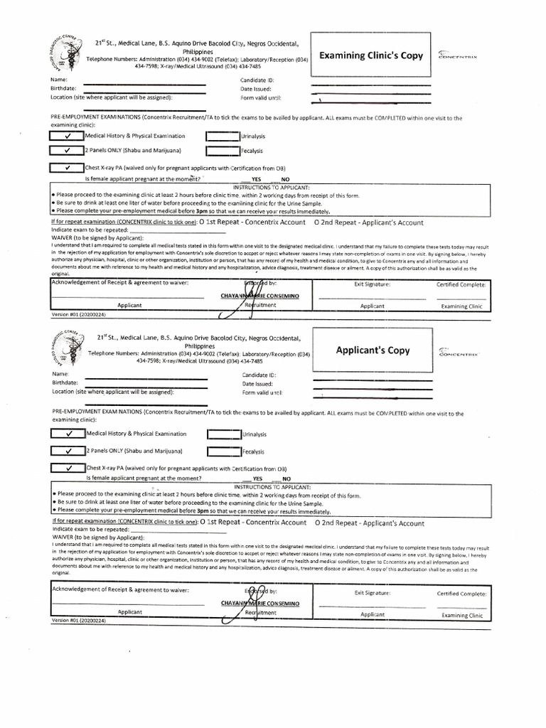 BDC Medical Slip 1 | PDF