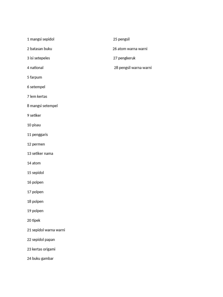 1 Mangsi Sepidol 25 Pengsil | PDF