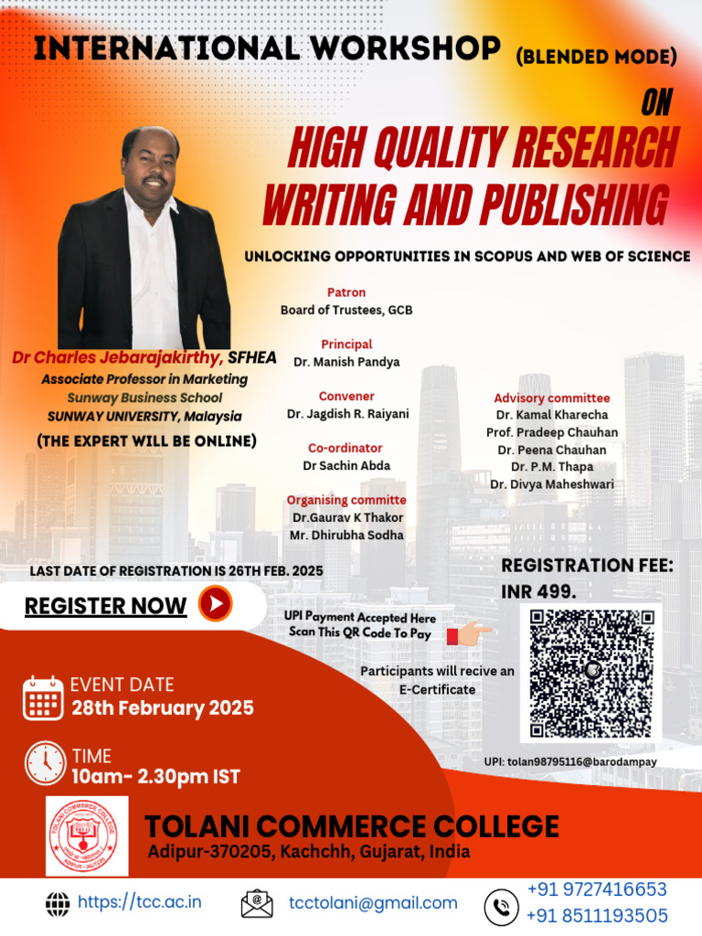 High Quality Research Writing and Publishing: International Workshop | PDF