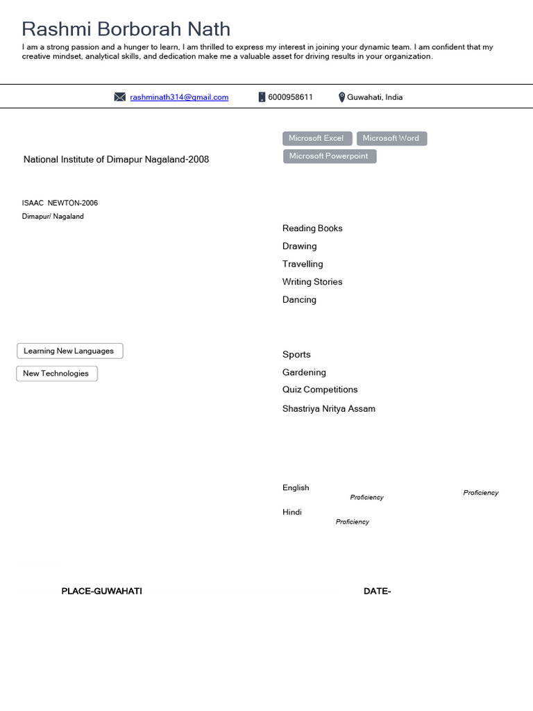 Rashmi Borborah Nath Resume | PDF | Languages | Foreign Language Studies