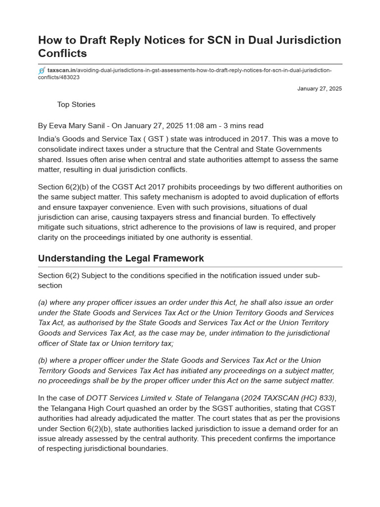 S.No. 263 - How To Draft Reply Notices For SCN in Dual Jurisdiction ...