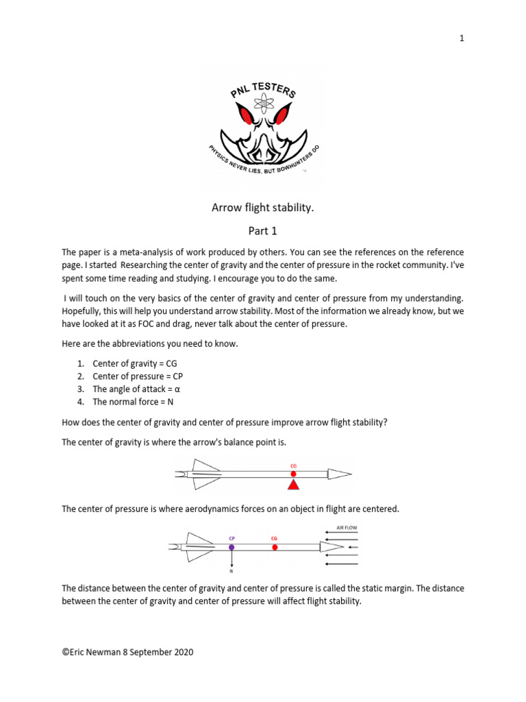Arrow Flight Stability Explained | PDF | Arrow | Flight