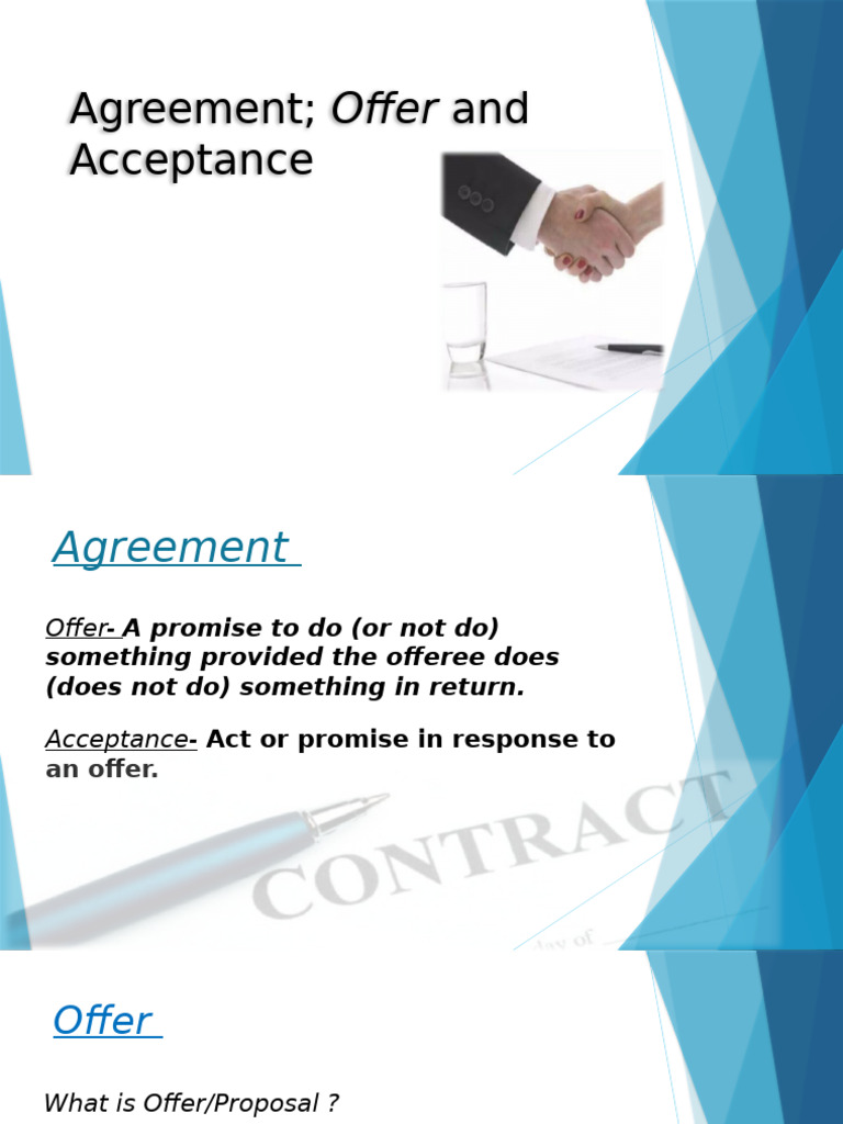 Understanding Offers and Acceptance | PDF