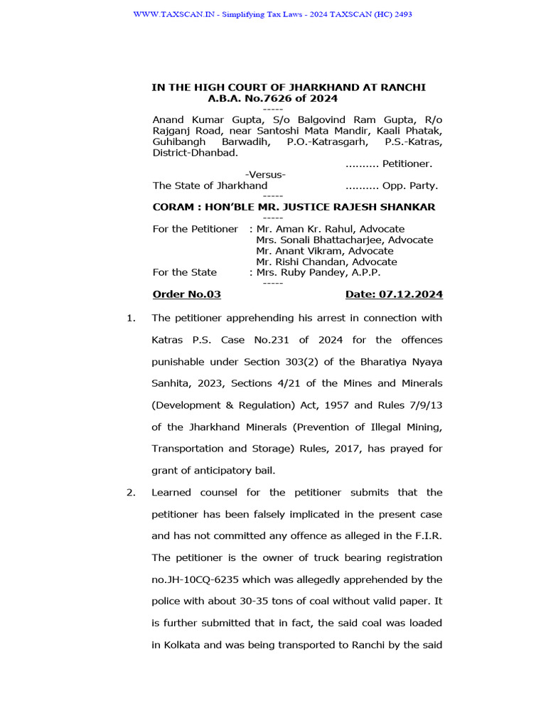 Anand Kumar Gupta - Watermark | PDF | Bail | Law Enforcement