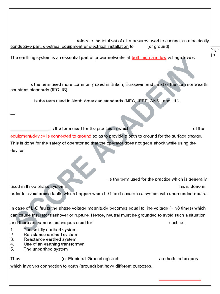 Electrical Earthing and Grounding Explained | PDF | Electrical Wiring ...