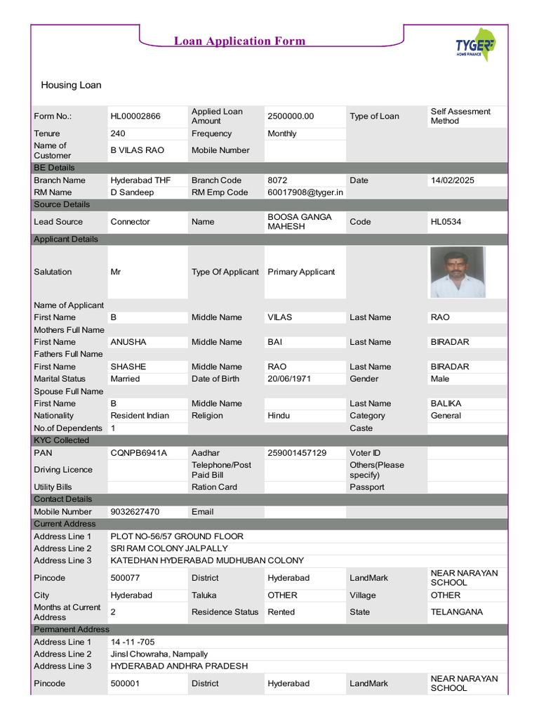Housing Loan Application Form | PDF | Banks