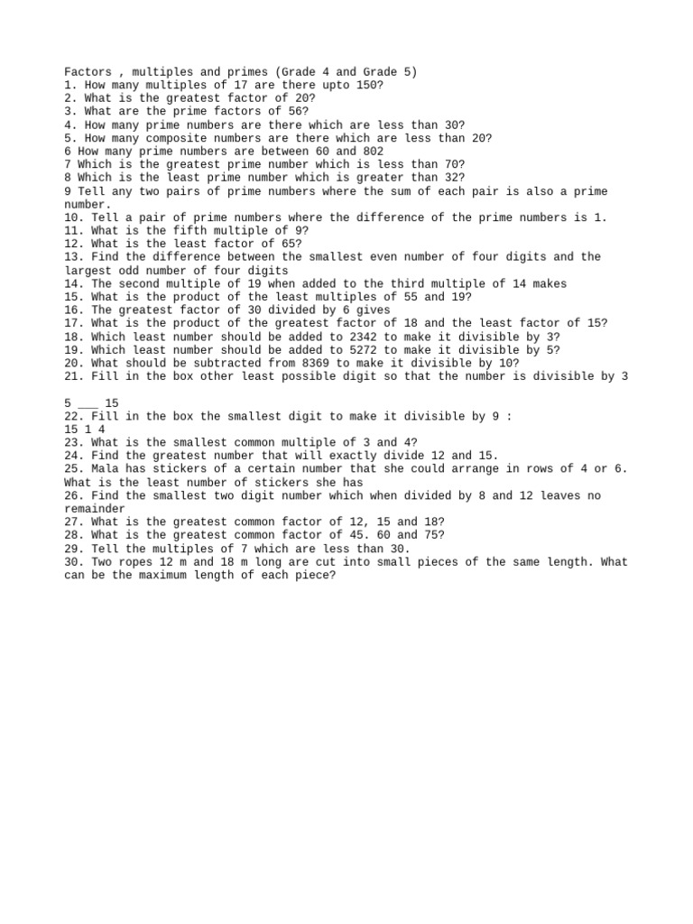 Factors Problems | PDF