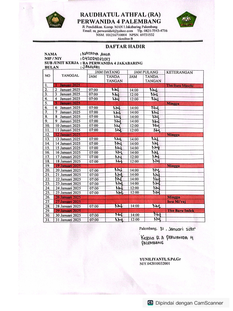Format Absen | PDF