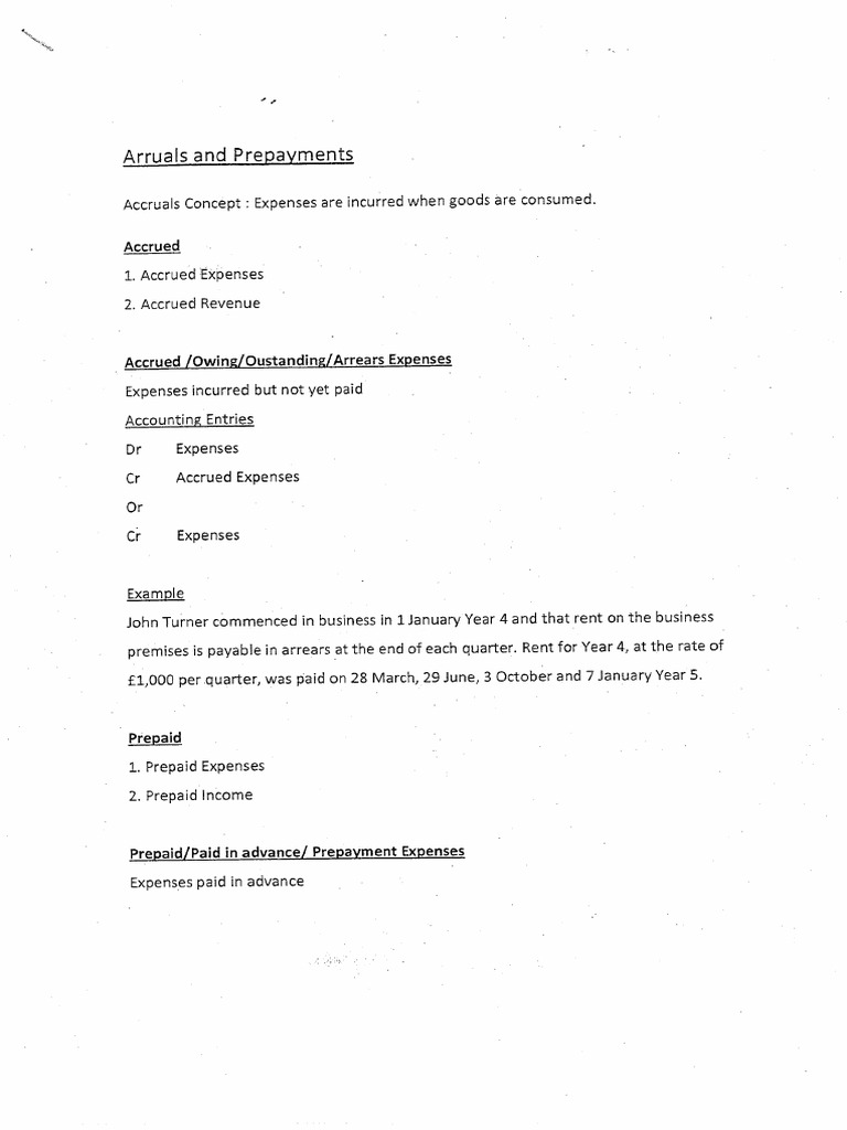 Chapter 3 Accruals and Prepayments Question | PDF
