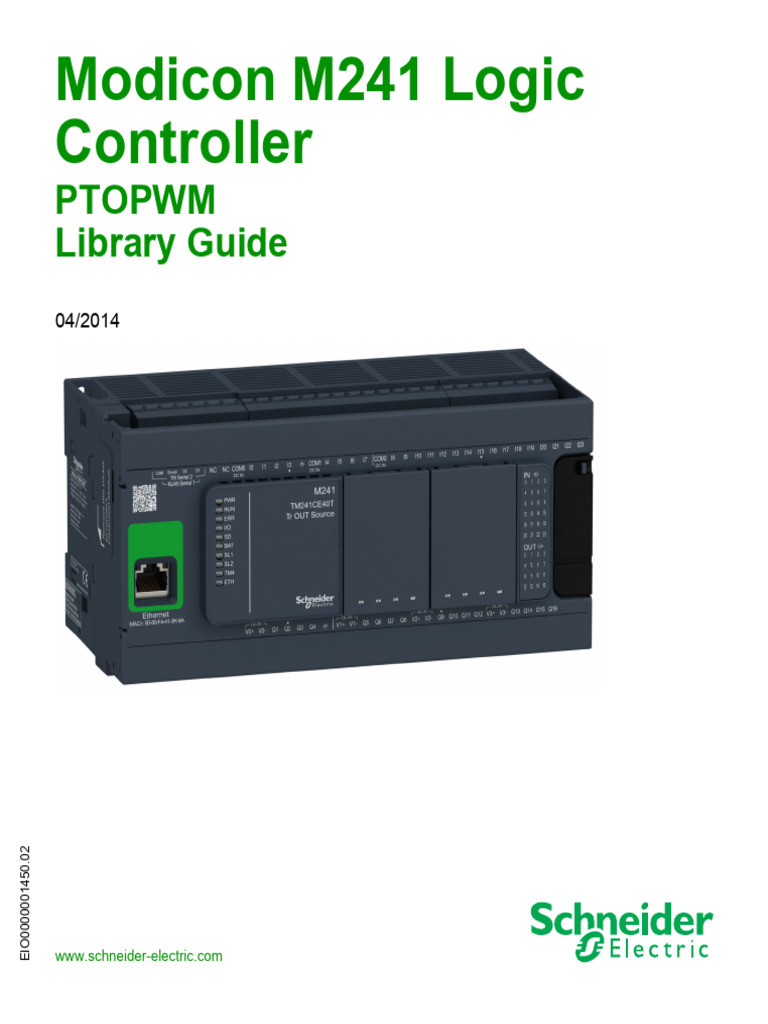 Modicon M241 Logic Controller PTOPWM Library Guide | PDF | Programmable Logic Controller | Safety