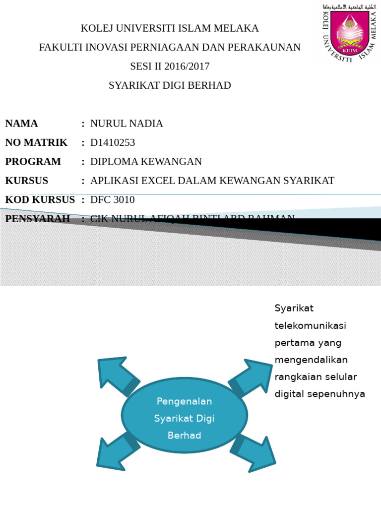 PRESENTATION - SYARIKAT DIGI BERHAD | PDF