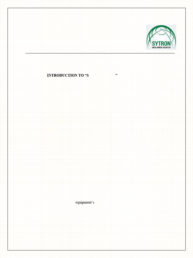 Sytron India Introduction | PDF | Sewage Treatment | Effluent