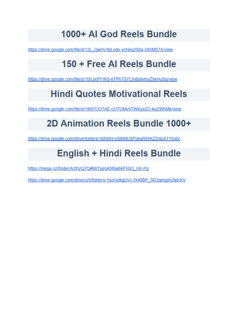 1000+ AI Reels and Animation Bundles | PDF