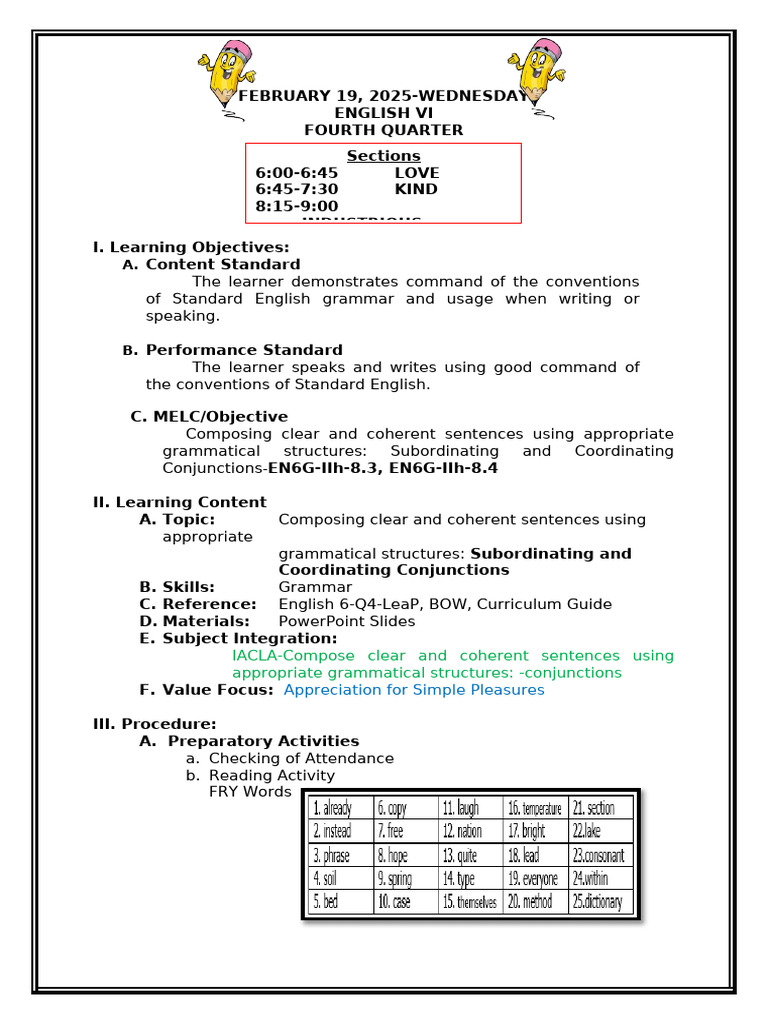 Q4-ENGLISH W2-D3-CONJUNCTIONS | PDF | Semantics | Linguistics