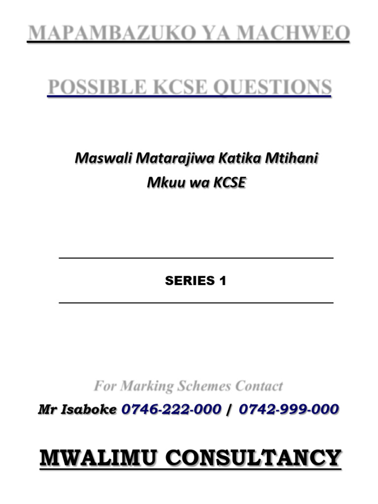 Mapambazuko Ya Machweo Qns-1 | PDF