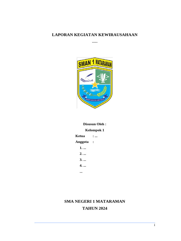 Format Laporan Kegiatan Kewirausahaan | PDF