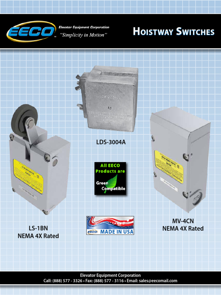 2022 Hoistway Switches v1 Web 1 | PDF | Switch | Elevator