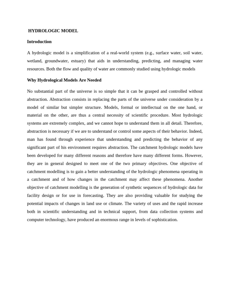 Hydrological Model Handoutnnnnnnnnnnnnnnnnnnnnnnnnnnnnnnn | PDF ...