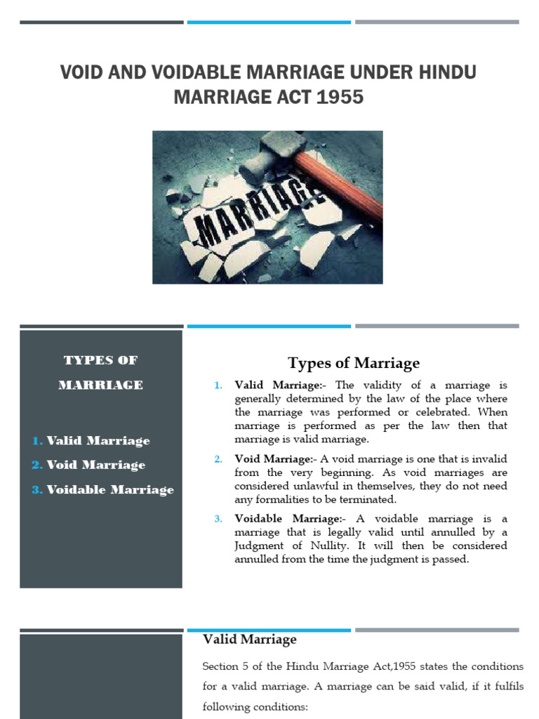 Void and Voidable Marriages in Hindu Law | PDF | Annulment | Marriage