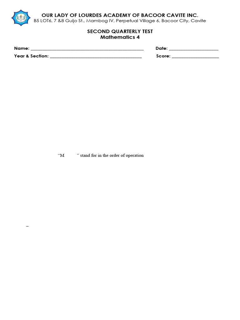 MATH 4 | PDF | Division (Mathematics) | Multiplication