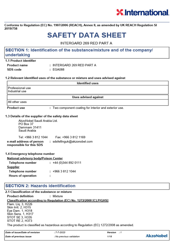 Yi GB en Ega088 Intergard 269 Red Part A M03P | PDF | Personal Protective Equipment ...