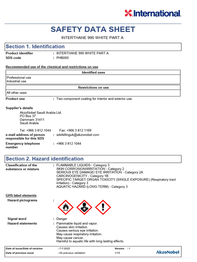 Yi Ae en PHB000 Interthane 990 White Part A M03P | PDF | Occupational ...