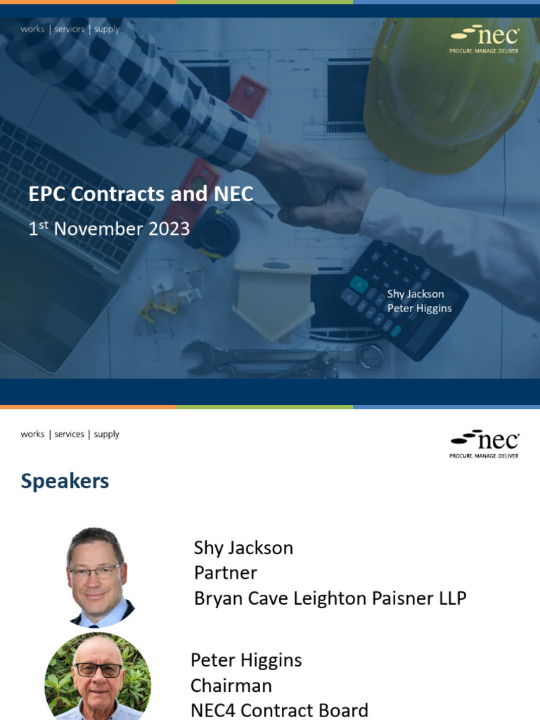 NEC EPC Contracts and NEC Explained | PDF | Business