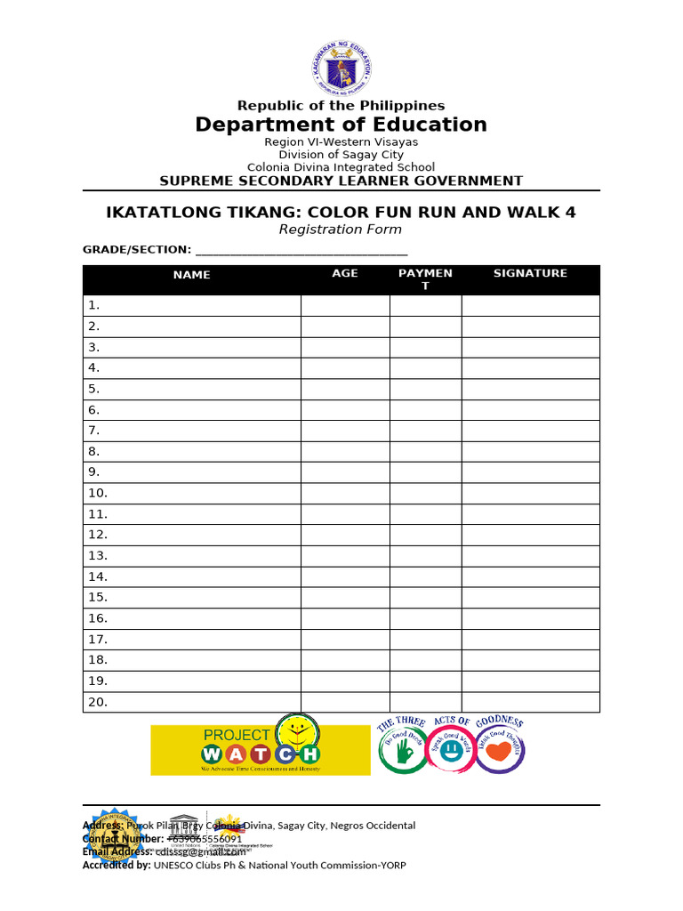 Color Fun Run Registration 2023 | PDF