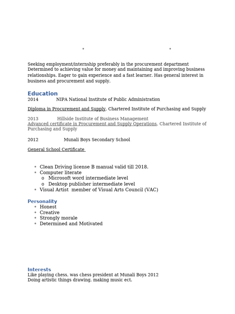 Angel T.M Phiri: Education | PDF