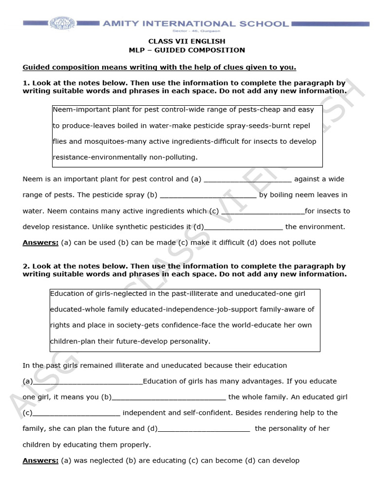 MLP Guided Composition Class VII | PDF | Pesticide | Pest (Organism)