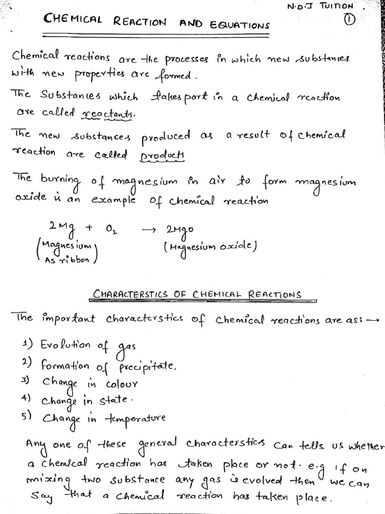 Chemical Reaction and Equation Class 10 Lia | PDF | Redox | Chloride