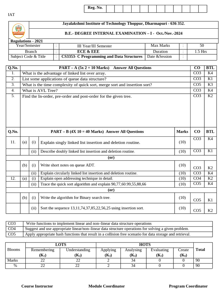Iat-2 CPDS - New | PDF | Theoretical Computer Science | Computer Data