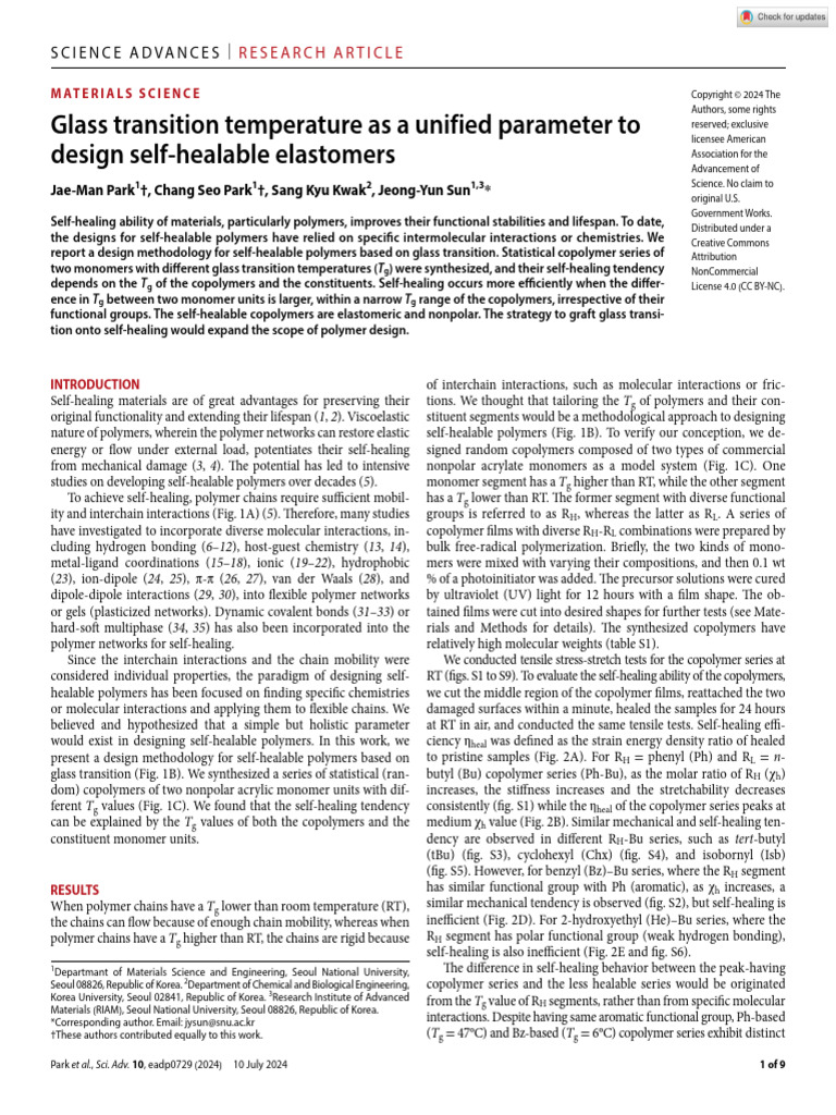 Glass Transition Temperature As A Unified Paramete | PDF | Polymers ...