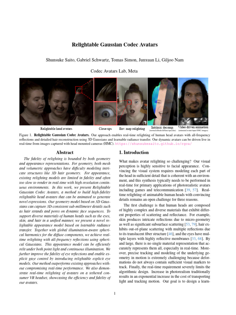 Gaussian Codec Avatars | PDF | Rendering (Computer Graphics) | 3 D ...