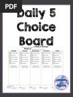 Daily 5 Menu | PDF